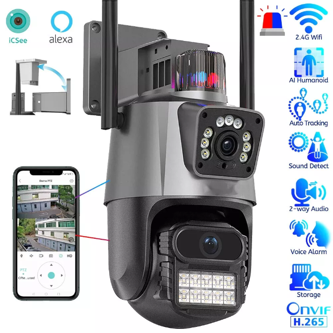 Dual Lens Wifi Camera 4MP 2K PTZ CCTV Surveillance Camera | Foyo.lk ...